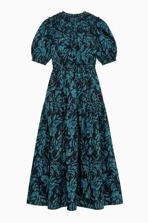 Ulla Johnson Othella Short Sleeve Cotton Dress - Midnight