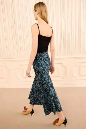 Ulla Johnson Clarisse Trumpet Midi Skirt In Floral Print