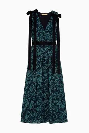 Ulla Johnson Karina Printed Cotton Bow Dress - Midnight