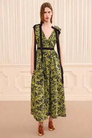 Ulla Johnson Karina Cotton Bow Dress With Floral Print
