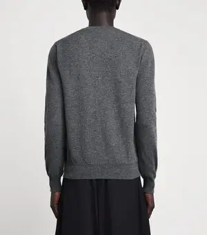 Play Comme Des Garcon Wool Rhinestone Heart Cardigan - Grey