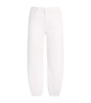 L'Agence Krista High-rise Tapered Jeans - White