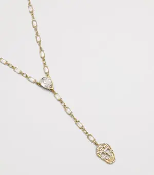 Alexander McQueen Pavé Skull Chain Necklace