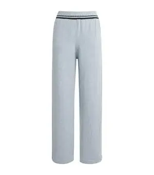 BARRIE Mottled Cashmere Wide-leg Trousers - Blue