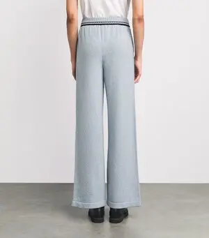 BARRIE Mottled Cashmere Wide-leg Trousers
