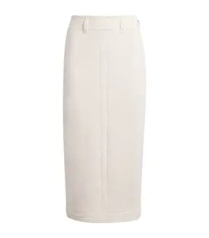 BARRIE Cashmere-cotton Midi Skirt - Ivory