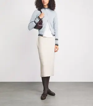 BARRIE Cashmere-cotton Midi Skirt