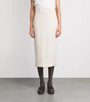 BARRIE Cashmere-cotton Midi Skirt