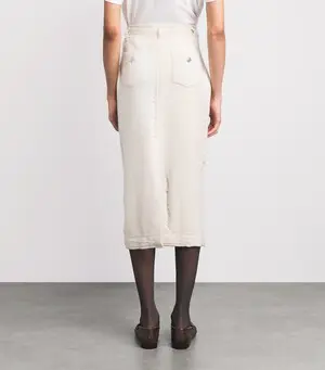 BARRIE Cashmere-cotton Midi Skirt