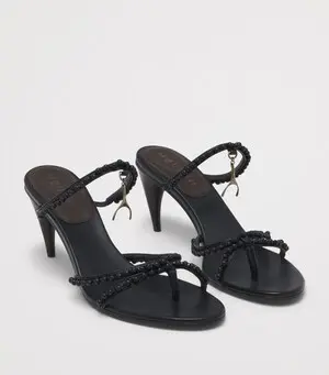 Alexander McQueen Beaded Rosa Heeled Sandals 70