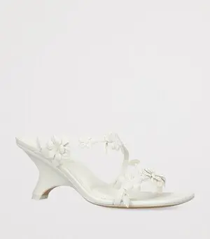 Simkhai Leather Floral Willow Heeled Sandals 75