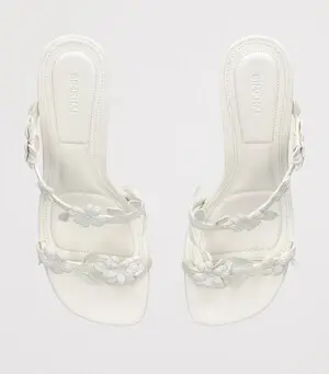 Simkhai Leather Floral Willow Heeled Sandals 75