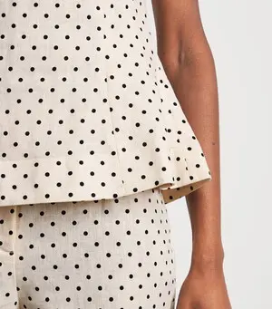 Faithfull The Brand Linen Polka-dot Iria Top - White
