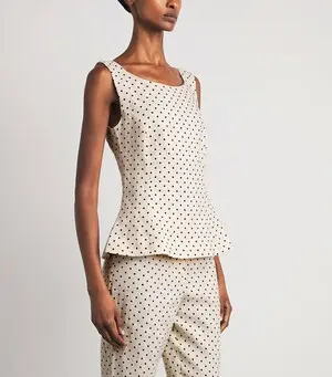 Faithfull The Brand Linen Polka-dot Iria Top - White