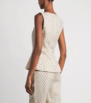 Faithfull The Brand Linen Polka-dot Iria Top - White