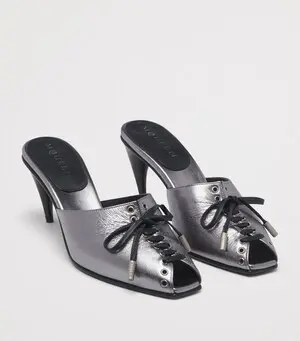 Alexander McQueen Leather Lexie Heeled Mules 70