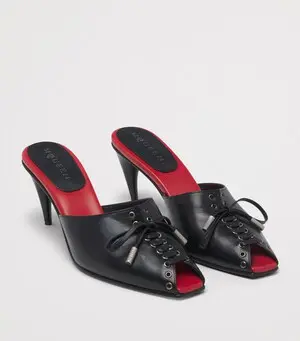 Alexander McQueen Leather Lexie Heeled Mules 70