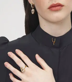 Alexander McQueen Pavé Skull Ring