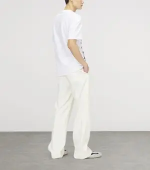 Alexander McQueen Cotton-linen Diagonal Logo T-shirt