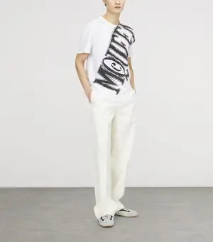 Alexander McQueen Cotton-linen Diagonal Logo T-shirt