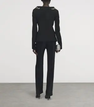 Alexander McQueen Wool Beaded-collar Blazer
