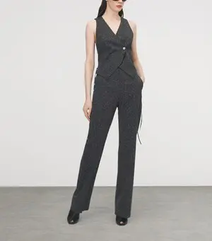 Alexander McQueen Wool Pinstripe Corset Waistcoat