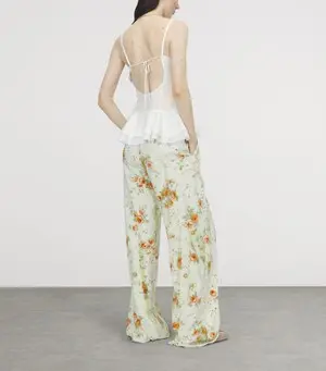 Alexander McQueen Silk Peplum Cami Top