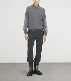 Alexander McQueen Wool Embroidered Polo Jumper
