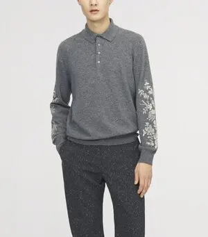 Alexander McQueen Wool Embroidered Polo Jumper