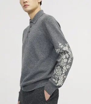 Alexander McQueen Wool Embroidered Polo Jumper