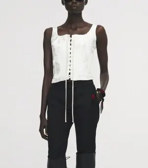 Alexander McQueen Fil Coupé Floral Corset Top