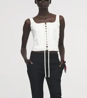 Alexander McQueen Fil Coupé Floral Corset Top