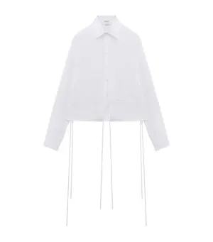 Alexander McQueen Cotton Drawstring-waist Shirt - White