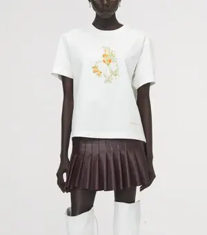 Alexander McQueen Cotton Floral Skull T-shirt