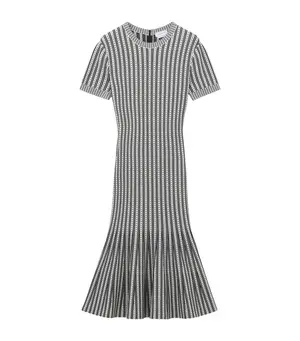 Alexander McQueen Knit Striped Midi Dress