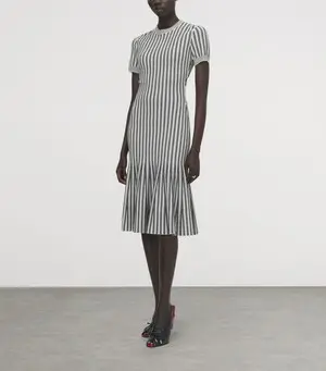 Alexander McQueen Knit Striped Midi Dress