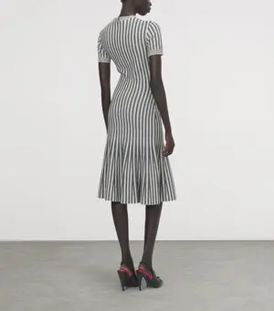 Alexander McQueen Knit Striped Midi Dress