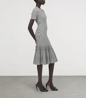Alexander McQueen Knit Striped Midi Dress