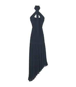 Alexander McQueen Asymmetric Halterneck Midi Dress