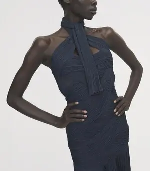 Alexander McQueen Asymmetric Halterneck Midi Dress