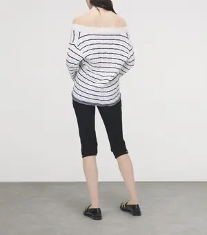 Alexander McQueen Striped Off-the-shoulder Cardigan