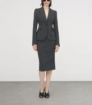 Alexander McQueen Pinstripe Pencil Midi Skirt