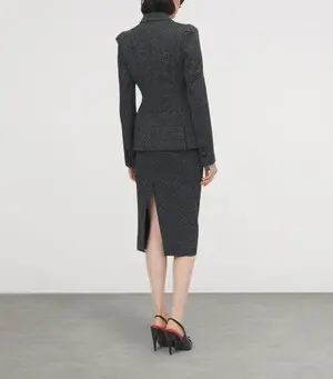Alexander McQueen Pinstripe Pencil Midi Skirt