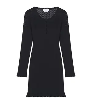 Alexander McQueen Pointelle Knit Mini Dress - Black