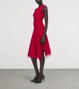 Alexander McQueen Lace-hem Sleeveless Midi Dress