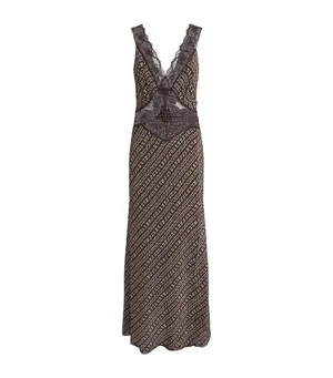 SIR. Satin-lace Astrid Cut-out Maxi Dress - Brown