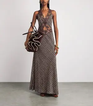SIR. Astrid Print Lace Maxi Dress