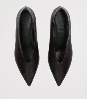 AeydĒ Snakeskin-effect Leather Clara Pumps 35