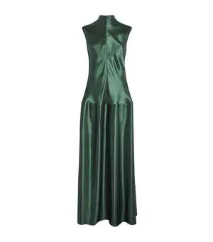 FFORME Satin Nyx Maxi Dress - Green