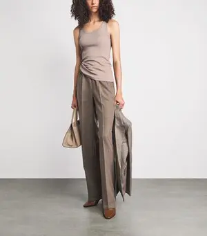 Fabiana Filippi Rib-knit Embellished Tank Top